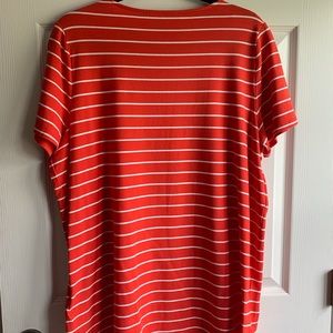 Michael Kors | Tops | Michael Kors Dark Orange White Striped Shirt | Poshmark